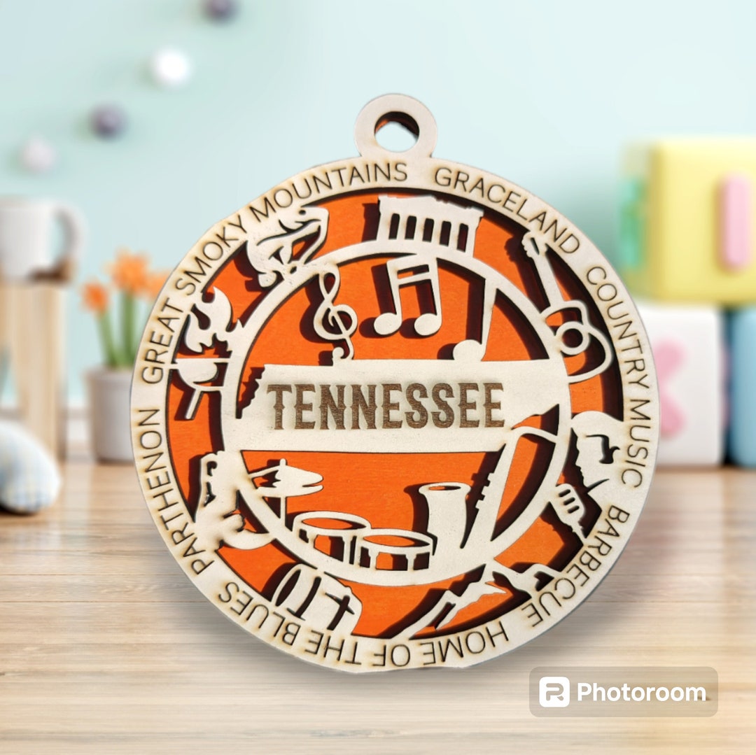 Tennessee State Pride 3D Wood Laser Cut Ornament - Etsy