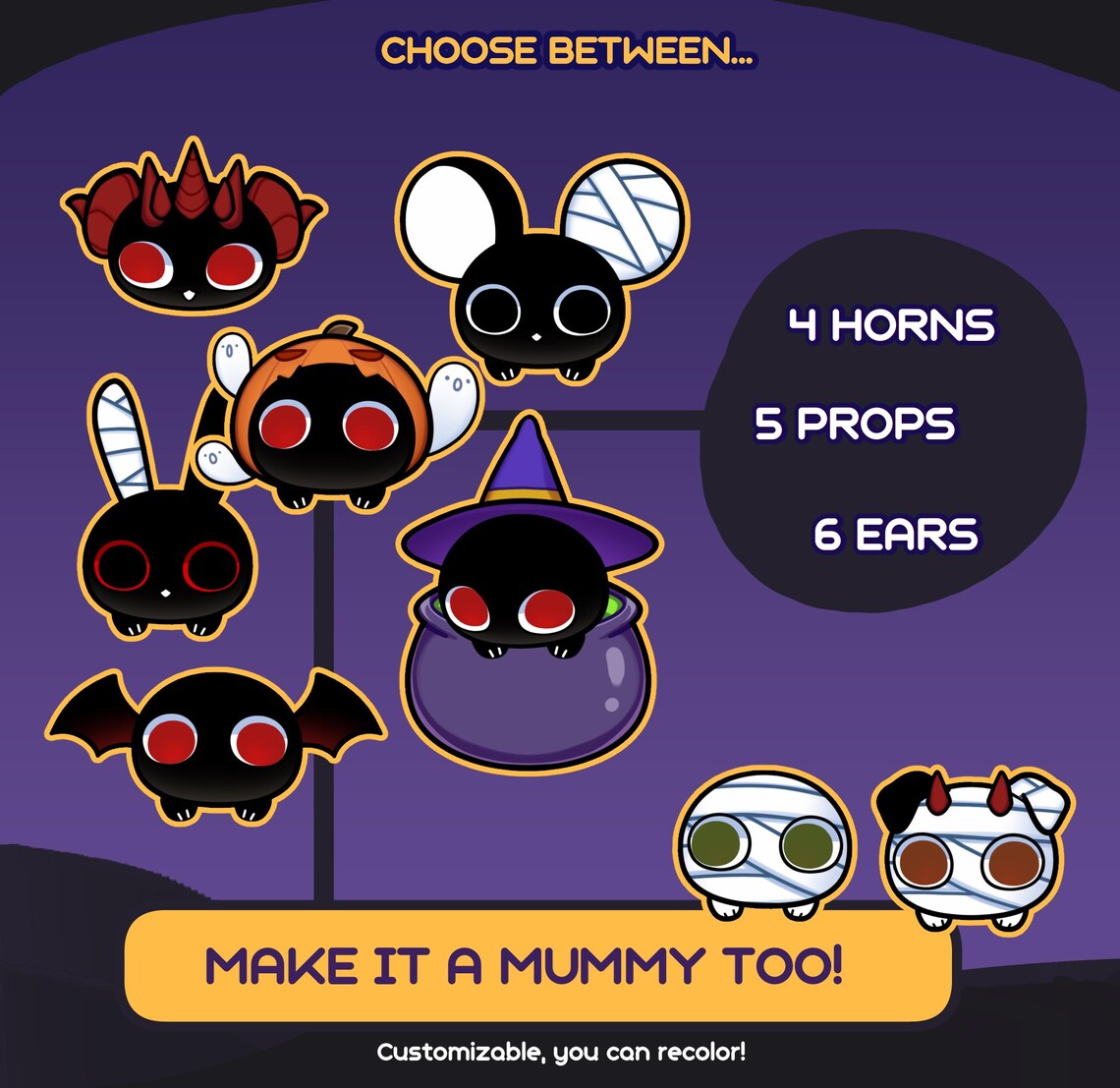 Halloween Demon Mummy Void Mascot [ Vtuber Asset ] - Etsy