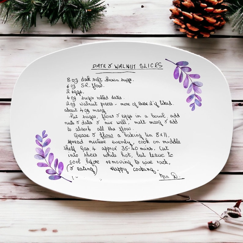 Handwritten Recipe Personalized Platter, Handwriting Recipe Plate ...