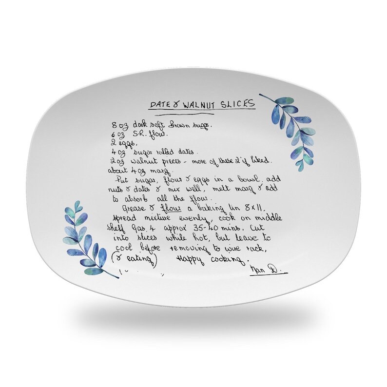 Handwritten Recipe Personalized Platter, Handwriting Recipe Plate ...