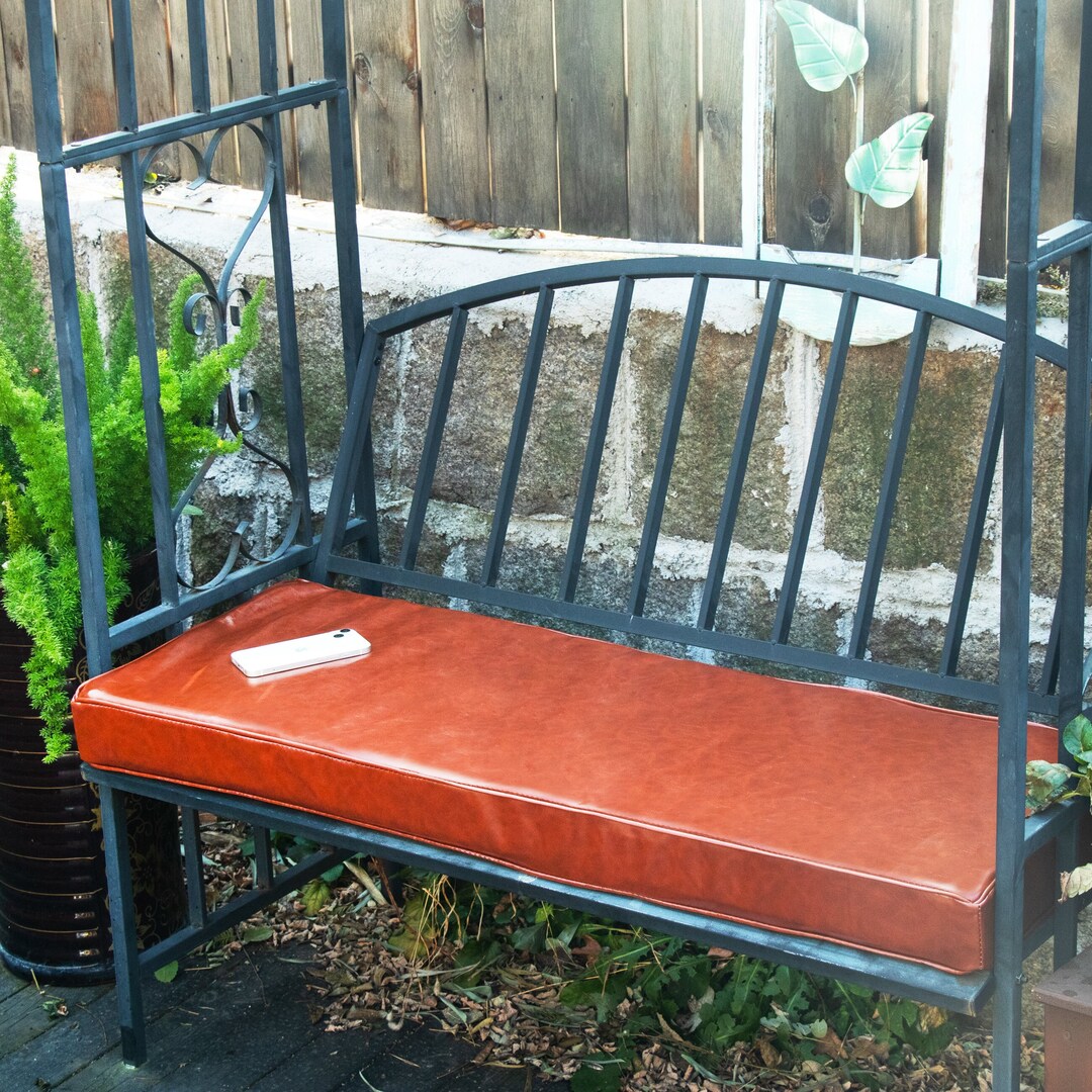 Custom Cushion Leather Cushion 2'' Thick Bench Cushion With Zipper ...