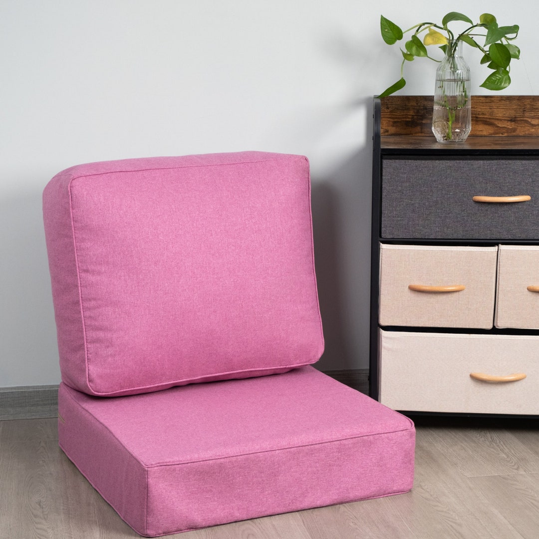 Custom Size 3” Thick Seat Cushion Sofa Cushion MCM, Lounge Chair Linen ...