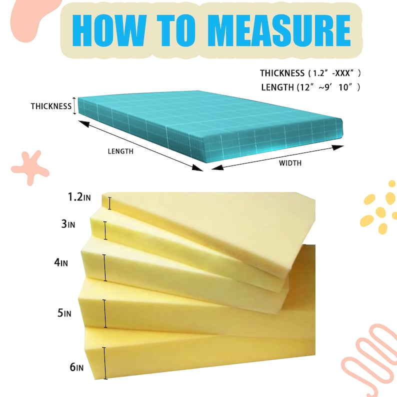 4'' Thick Custom Bench Cushion Custom Size Cushion for Couch Window ...