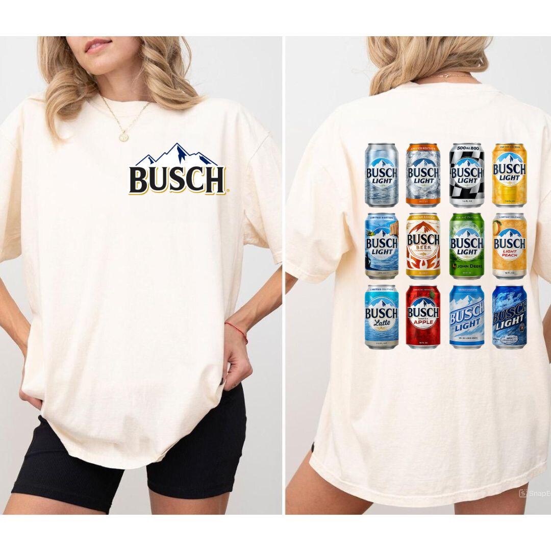 Busch Light Collection Shirt PNG – Funny Busch Beer Front & Back ...