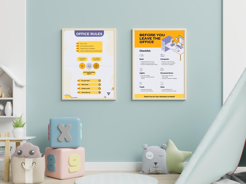 Set of 6 Office Etiquette Posters | Printable Workplace Rules ...
