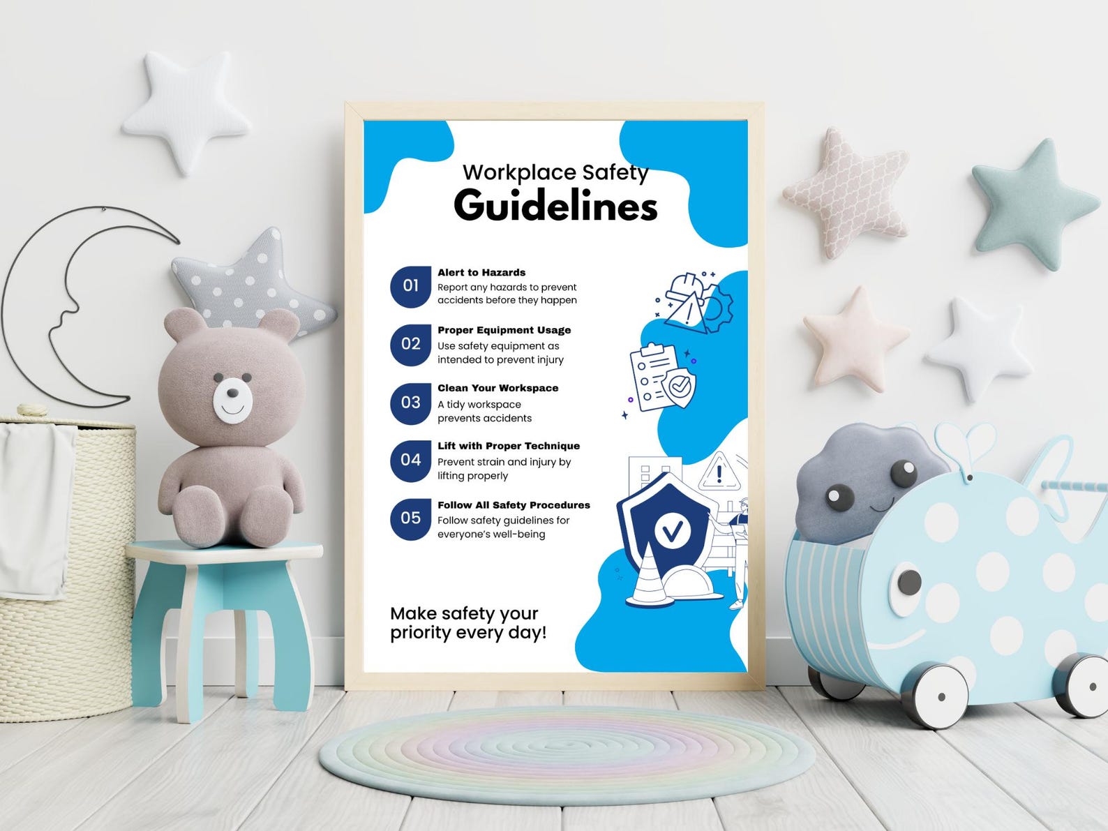 Set of 6 Workplace Safety Posters | Printable Office & Warehouse Signs ...