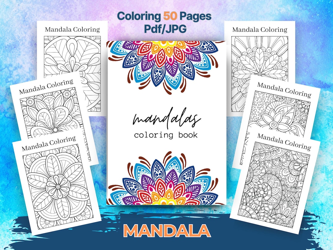 Mandala Coloring Worksheets for Adults and Kids | 50 Pages Relaxation ...