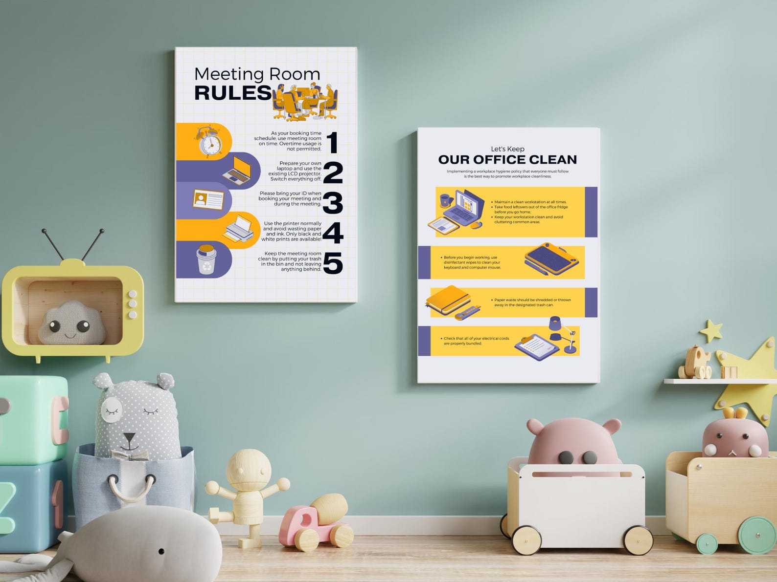 Set of 6 Office Etiquette Posters | Printable Workplace Rules ...