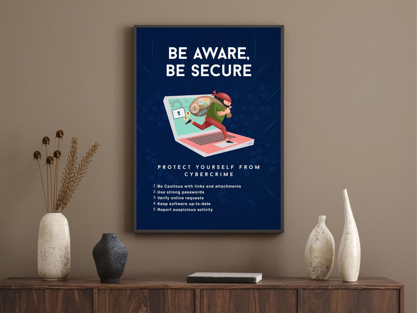 Cybersecurity Awareness Poster Set – IT Office Decor (digital Download ...