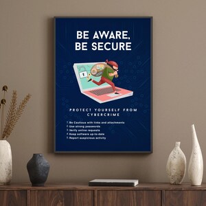 Cybersecurity Awareness Poster Set – IT Office Decor (digital Download ...