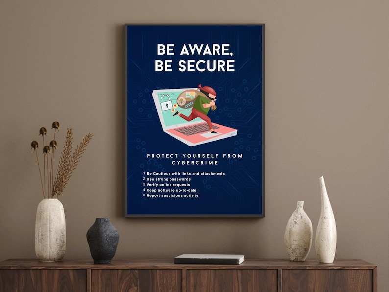 Cybersecurity Awareness Poster Set – IT Office Decor (digital Download ...
