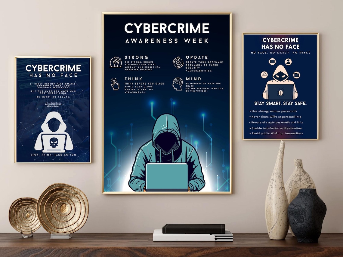 Cybersecurity Awareness Poster Set – IT Office Decor (digital Download ...
