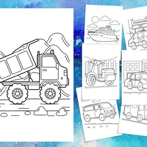 Vehicles for Kids Coloring Book | 35 Pages Fun Printable Transportation ...