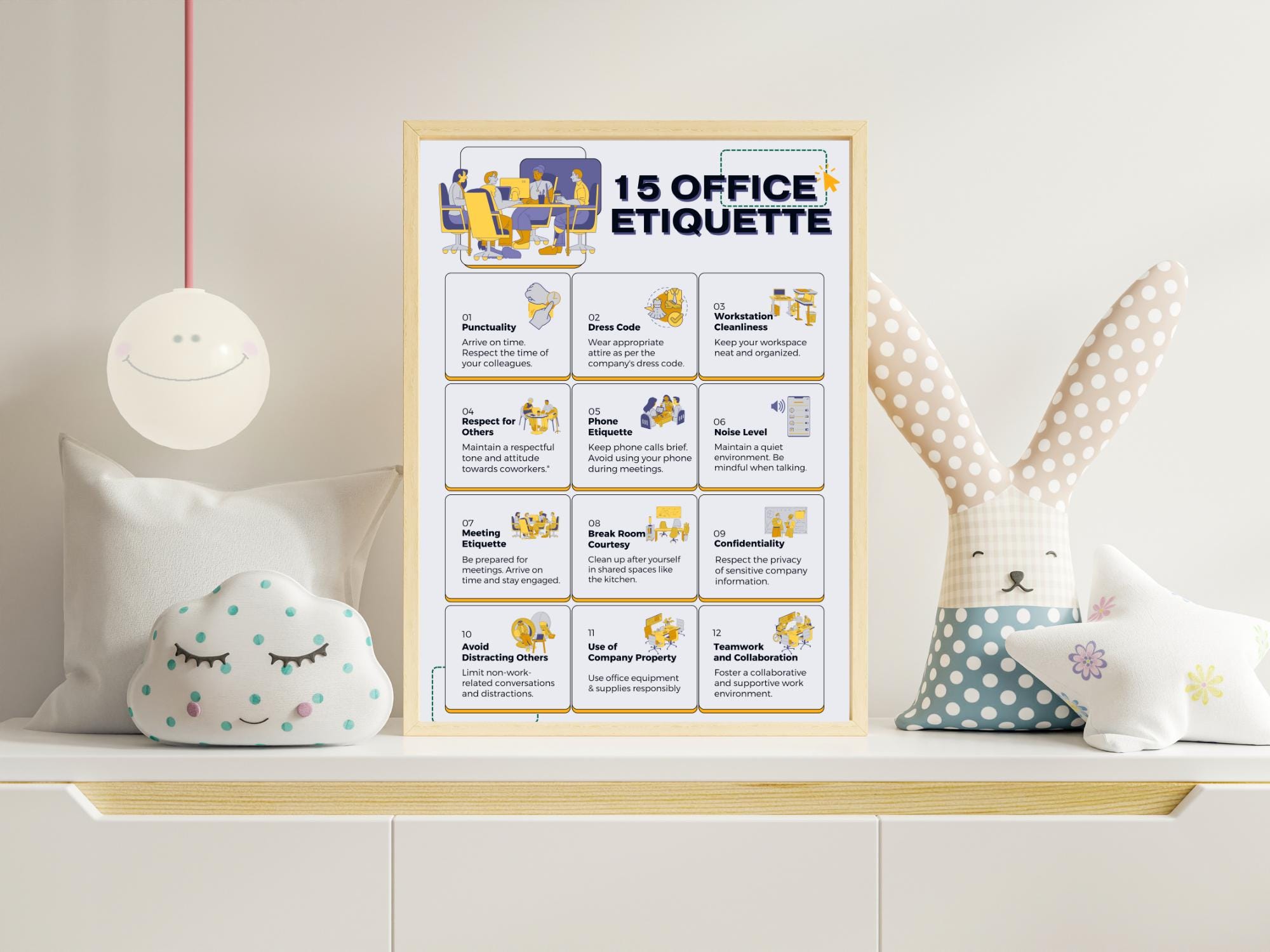 Set of 6 Office Etiquette Posters | Printable Workplace Rules ...