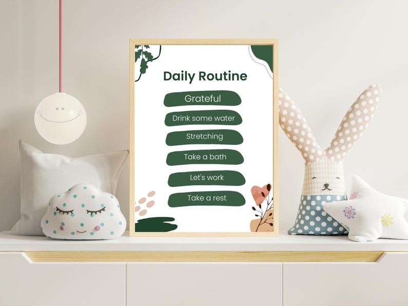 Set of 6 Daily Routine Posters for Kids - Educational Visual Schedule ...