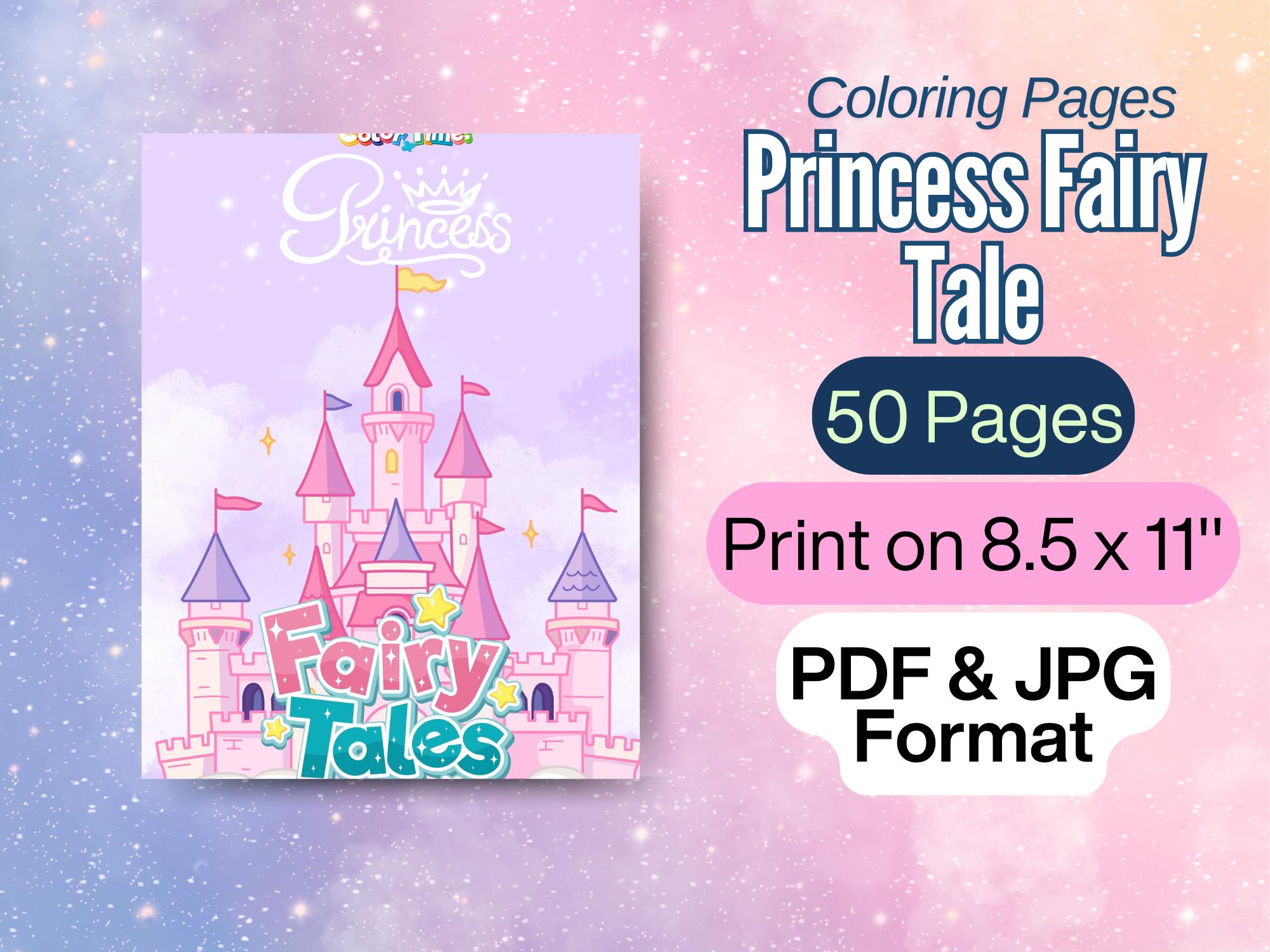 Princess Fairy Tales Coloring Pages | 50 Pages Magical Printable ...