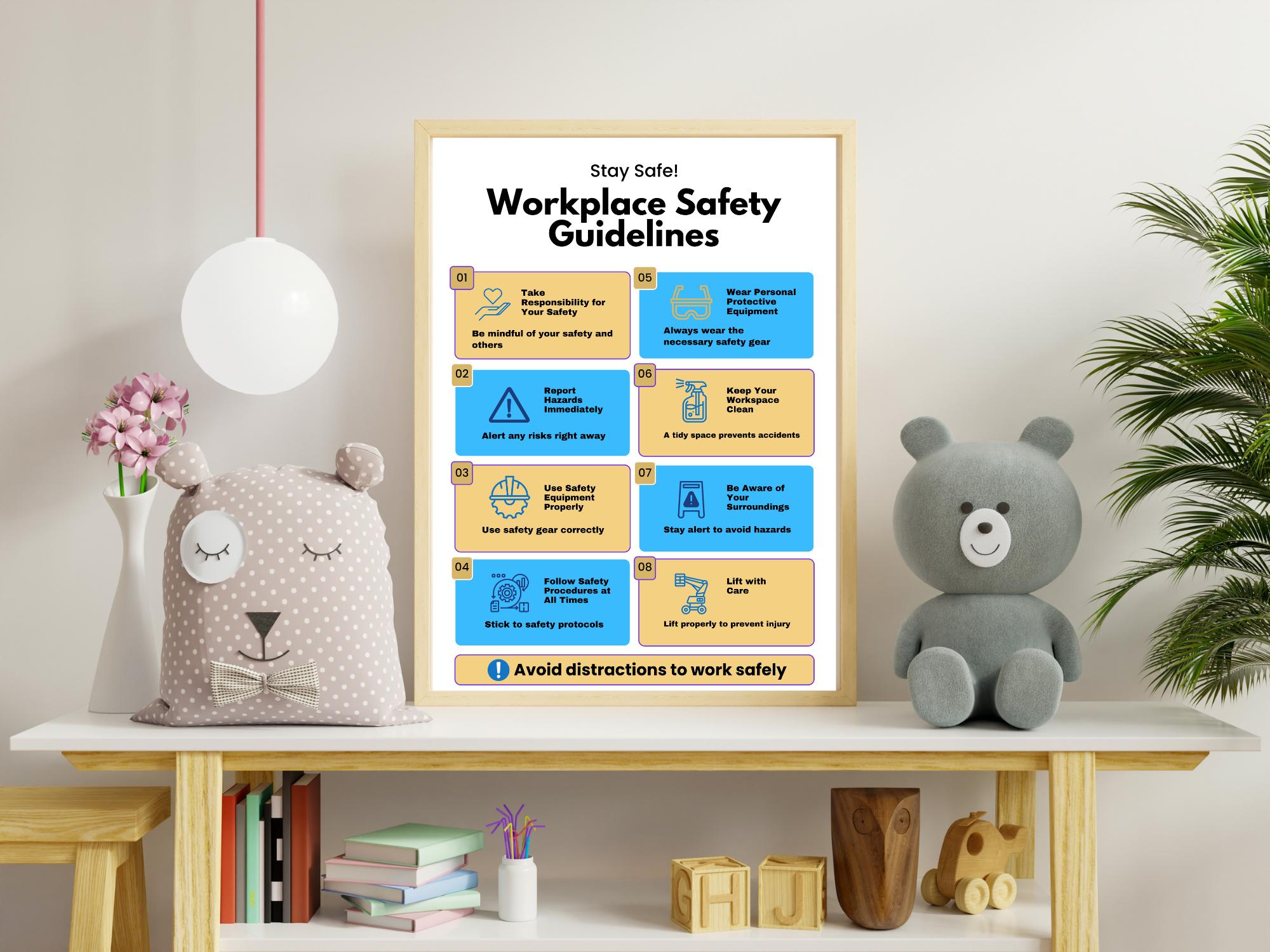 Set of 6 Workplace Safety Posters | Printable Office & Warehouse Signs ...