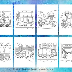 Vehicles for Kids Coloring Book | 35 Pages Fun Printable Transportation ...