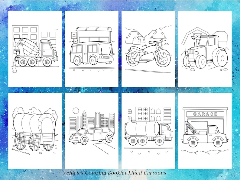 Vehicles for Kids Coloring Book | 35 Pages Fun Printable Transportation ...