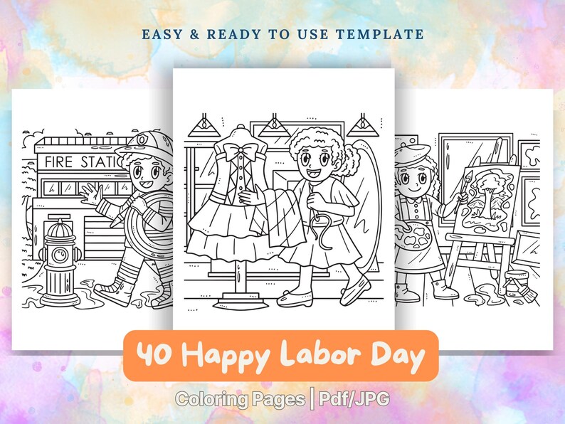 Celebrate Labor Day: 40 Engaging Coloring Pages for Kids and Adults - Etsy