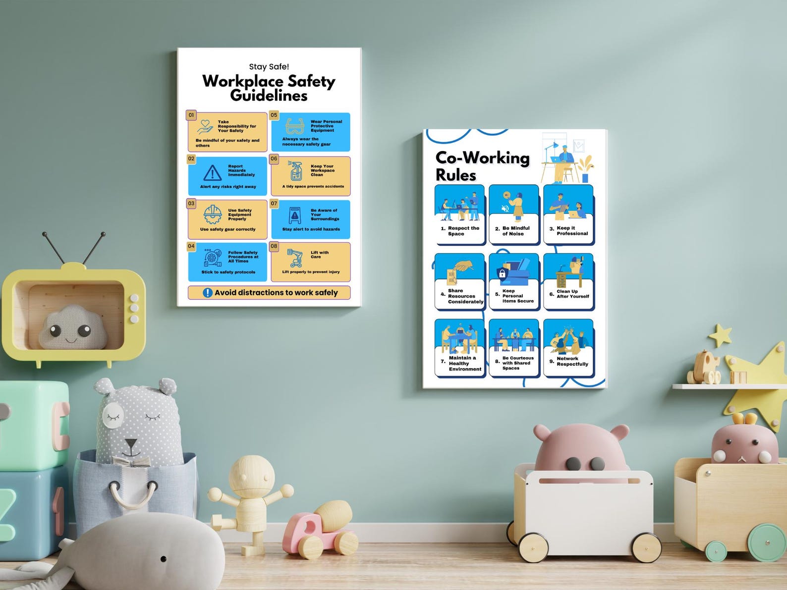 Set of 6 Workplace Safety Posters | Printable Office & Warehouse Signs ...