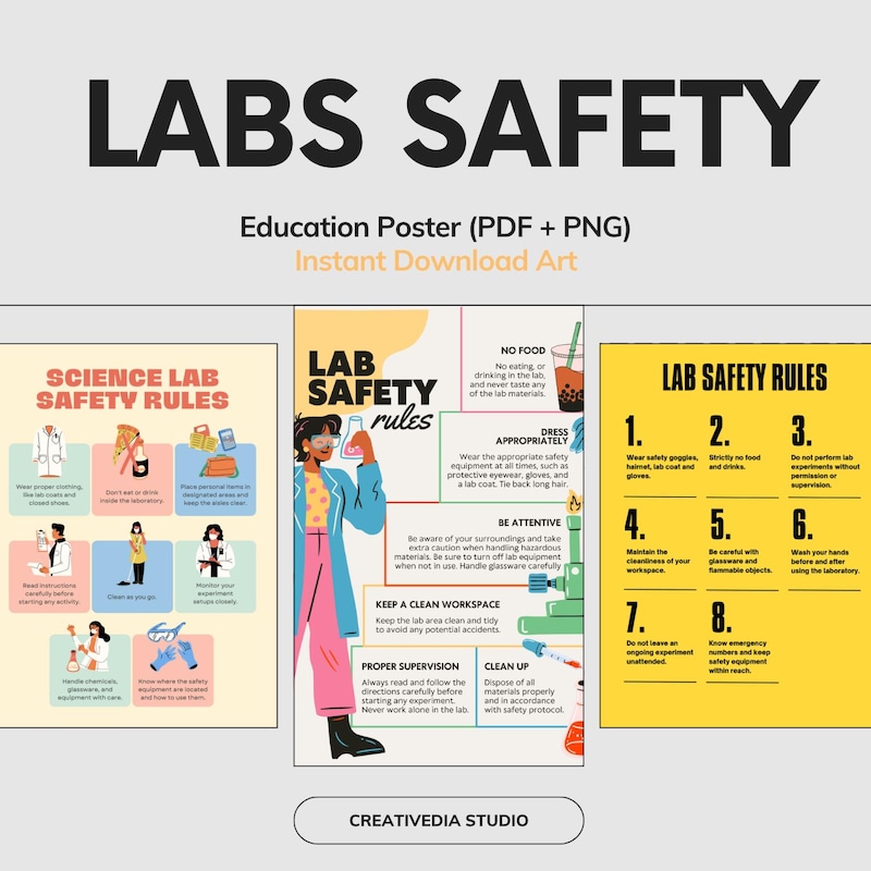 Lab Safety Poster - Etsy Australia