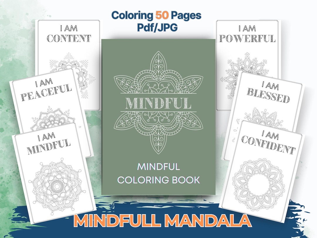 Mindful Mandala Adult Coloring Pages | Mindful Mandalas: 50 Intricate ...