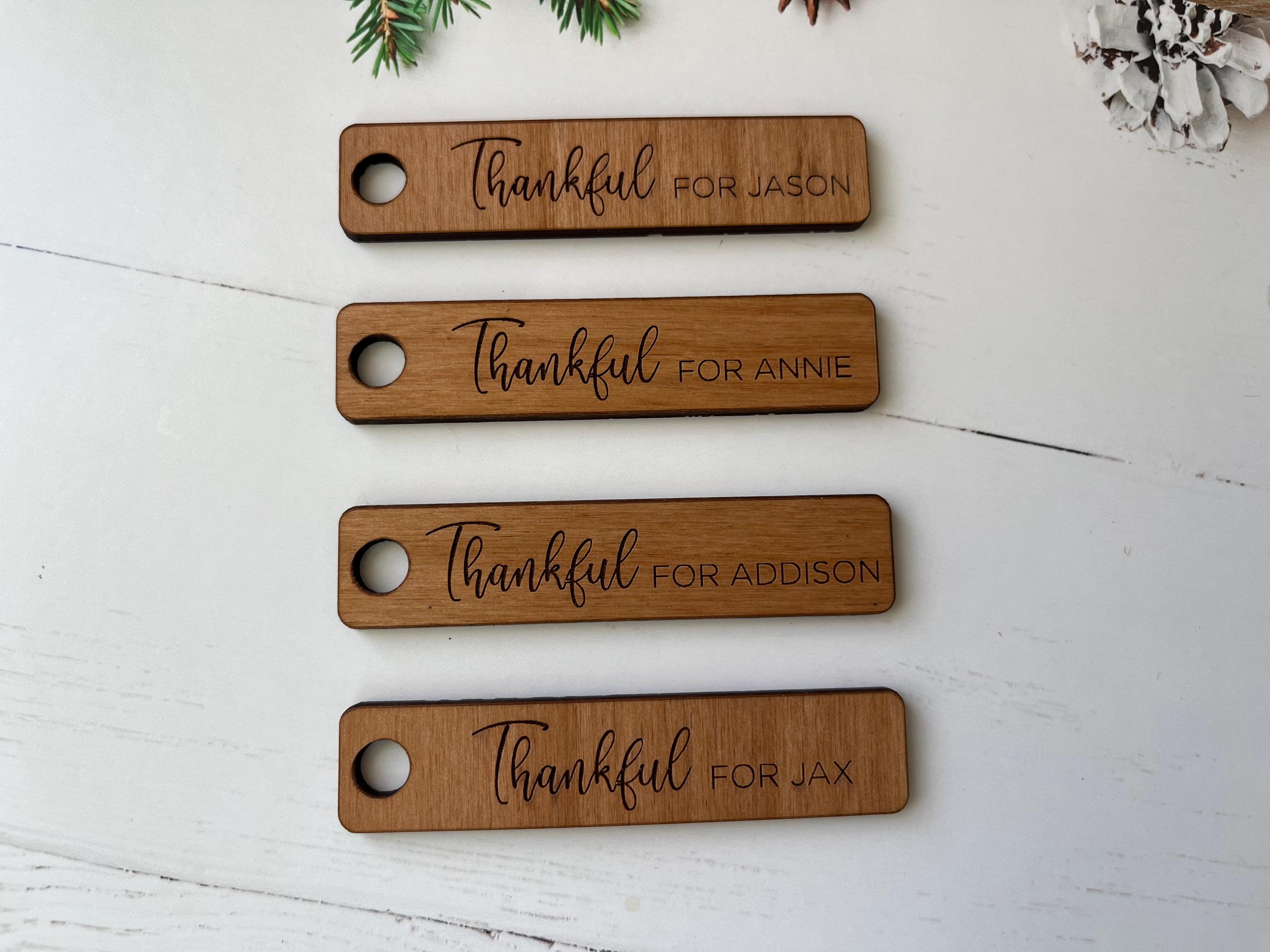Wood Name Tags: Place Setting Name Tags, Thankful For, Grateful For, or ...