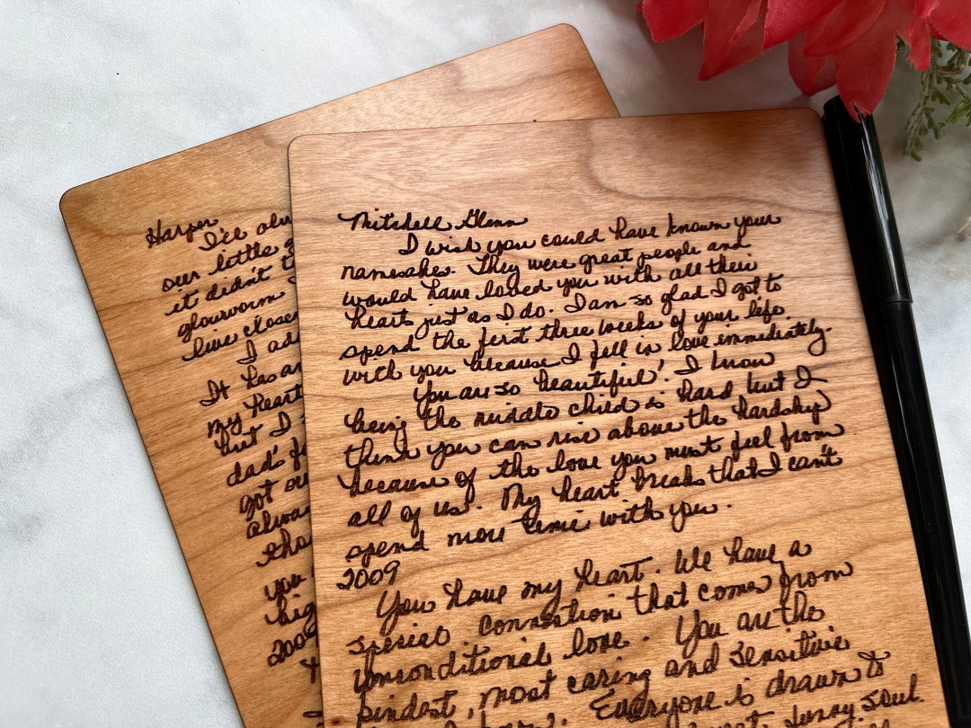 Hand Writing Message Card | Wooden Note | Memory a Letter | Keepsake ...