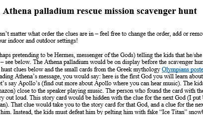 Greek Mythology House/yard 12-clue Olympian God Scavenger Hunt, Party ...