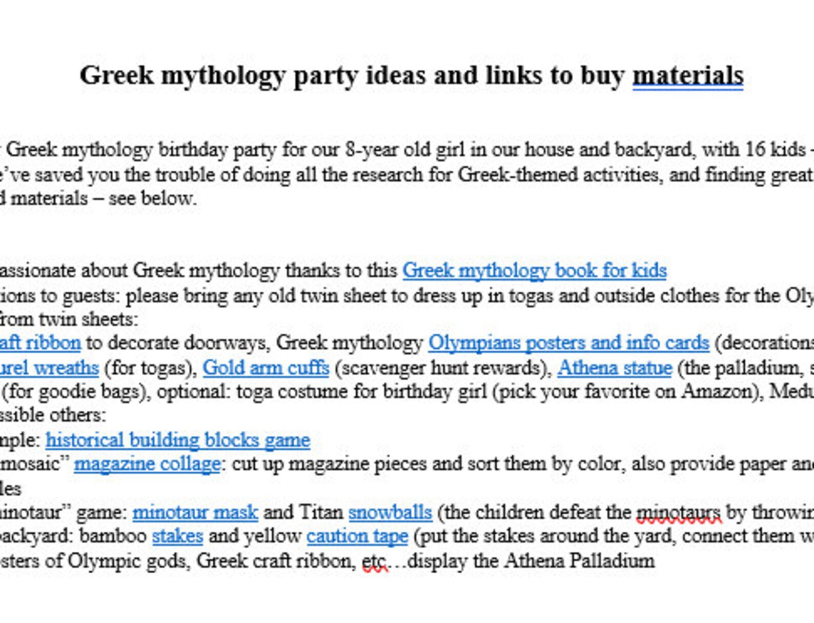 Greek Mythology House/yard 12-clue Olympian God Scavenger Hunt, Party ...