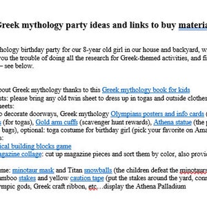 Greek Mythology House/yard 12-clue Olympian God Scavenger Hunt, Party ...