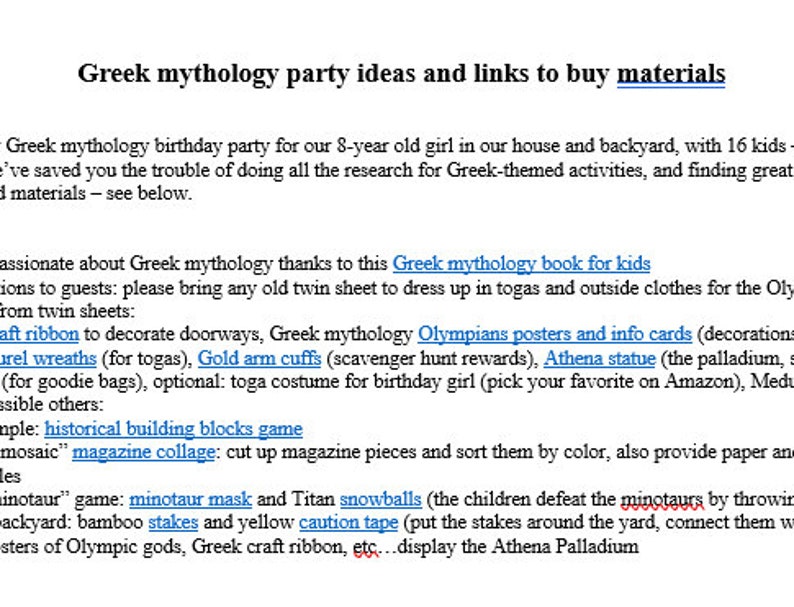 Greek Mythology House/yard 12-clue Olympian God Scavenger Hunt, Party ...