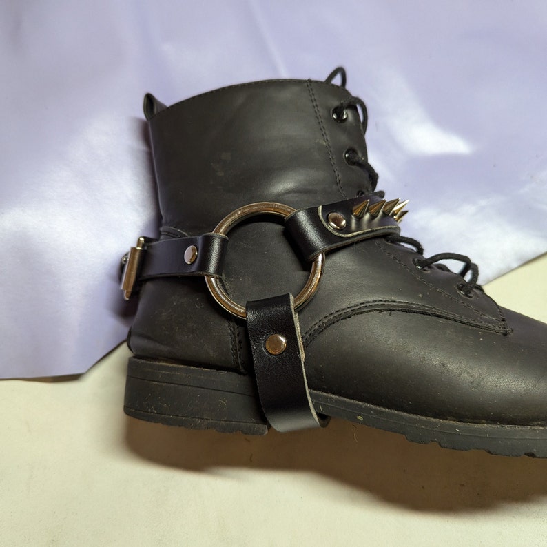 Spiked Boot Harness Leather Boot Belt Strap Punk Heavy Duty Recycled ...