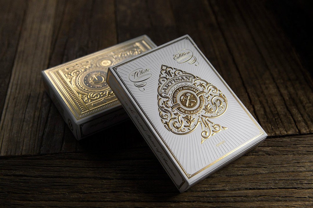 Luxury Gold Foil Embossed White Artisan Playing Cards - Etsy