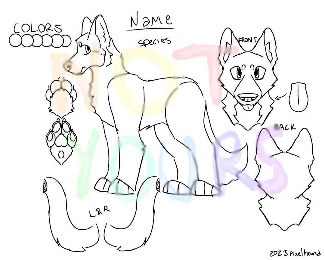 Feral Wolf Blank Reference Sheet - Etsy