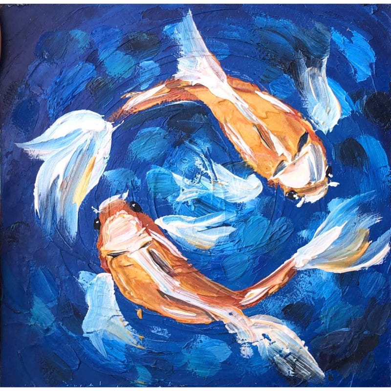 Fish Oil Painting - Etsy
