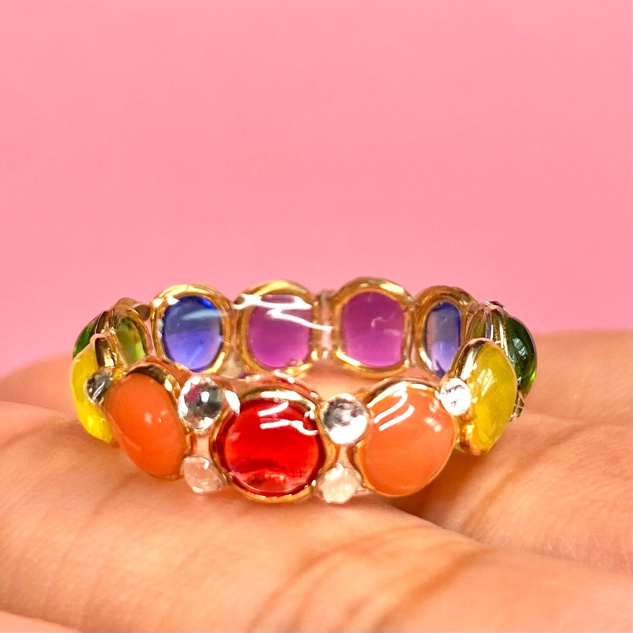 LGBTQ Pride Flag Ring, Colorful Rainbow Ring, Resin Rings, Dainty Ring ...