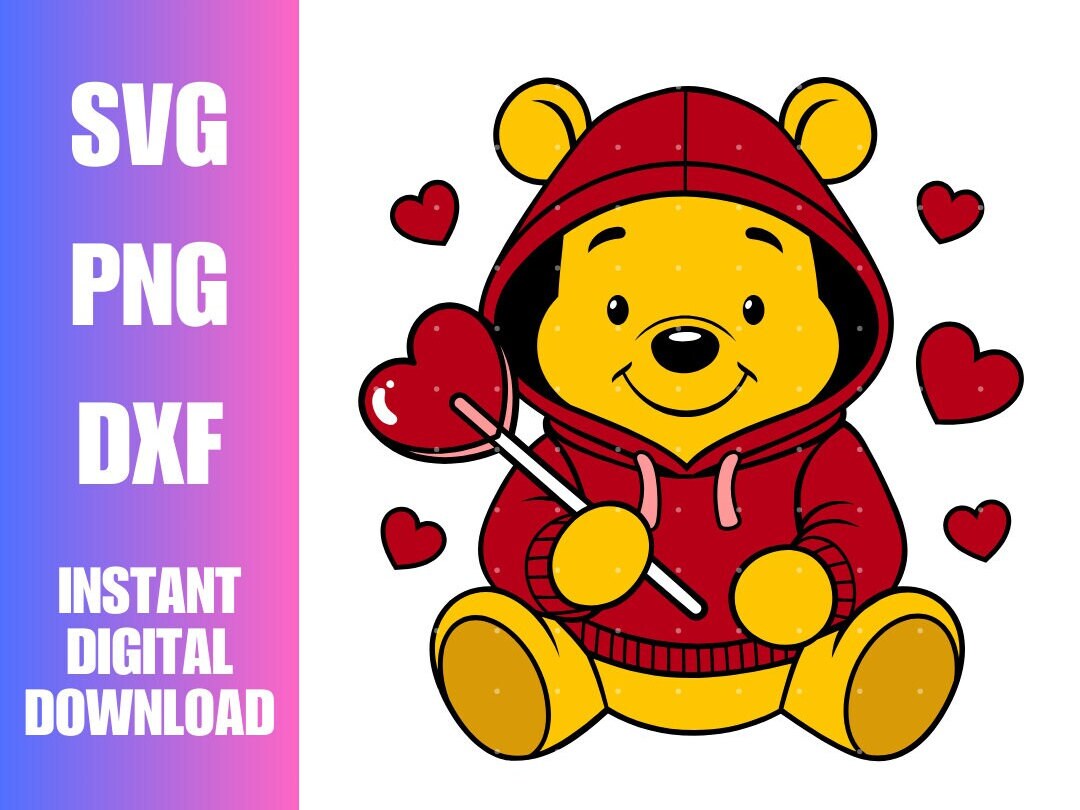 Candy Heart Bear SVG PNG DXF, Valentine's Day Svg, Cricut Svg ...
