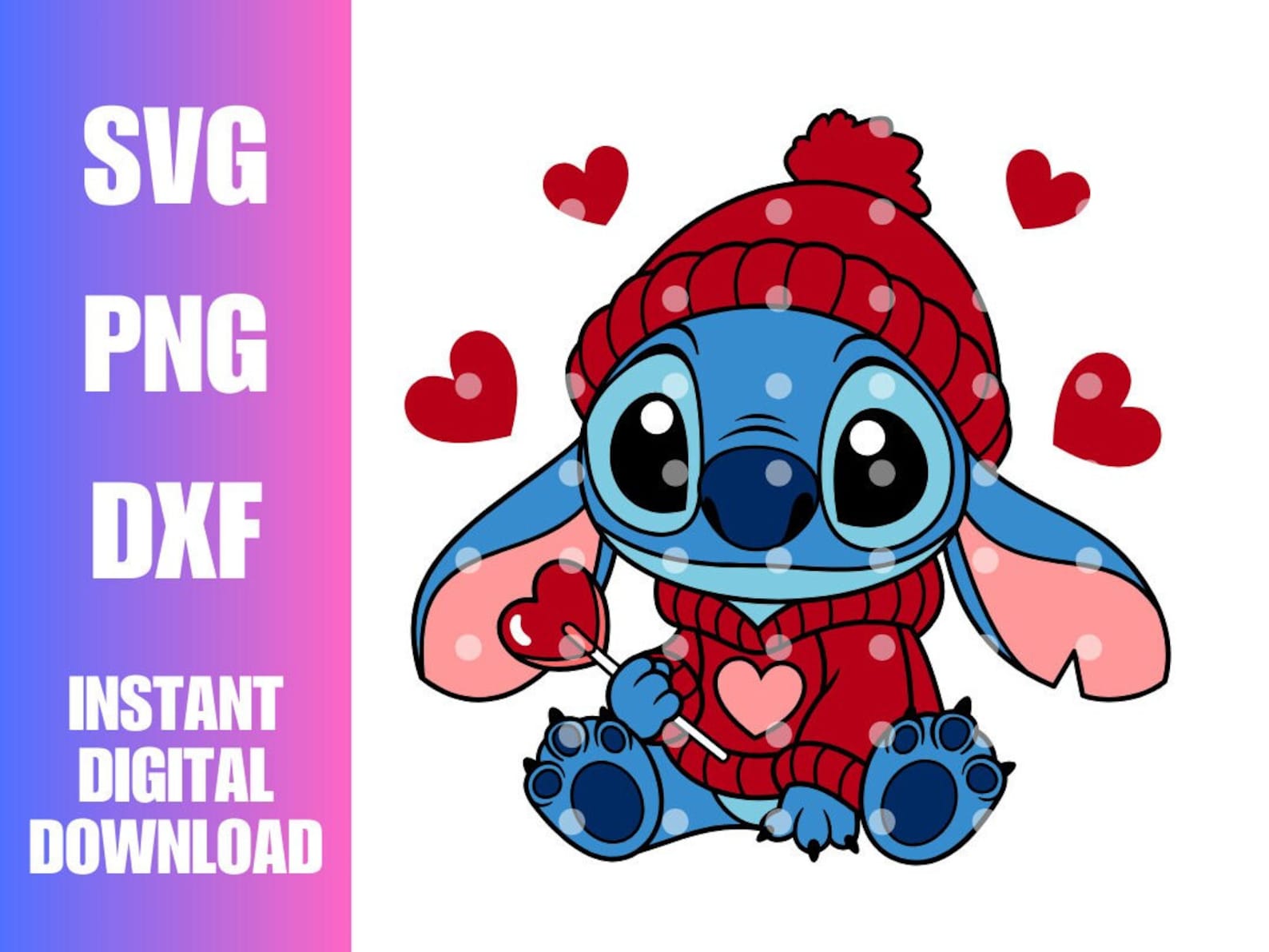 Valentine's Day Candy Heart Stitch SVG PNG DXF, Valentine Stitch ...