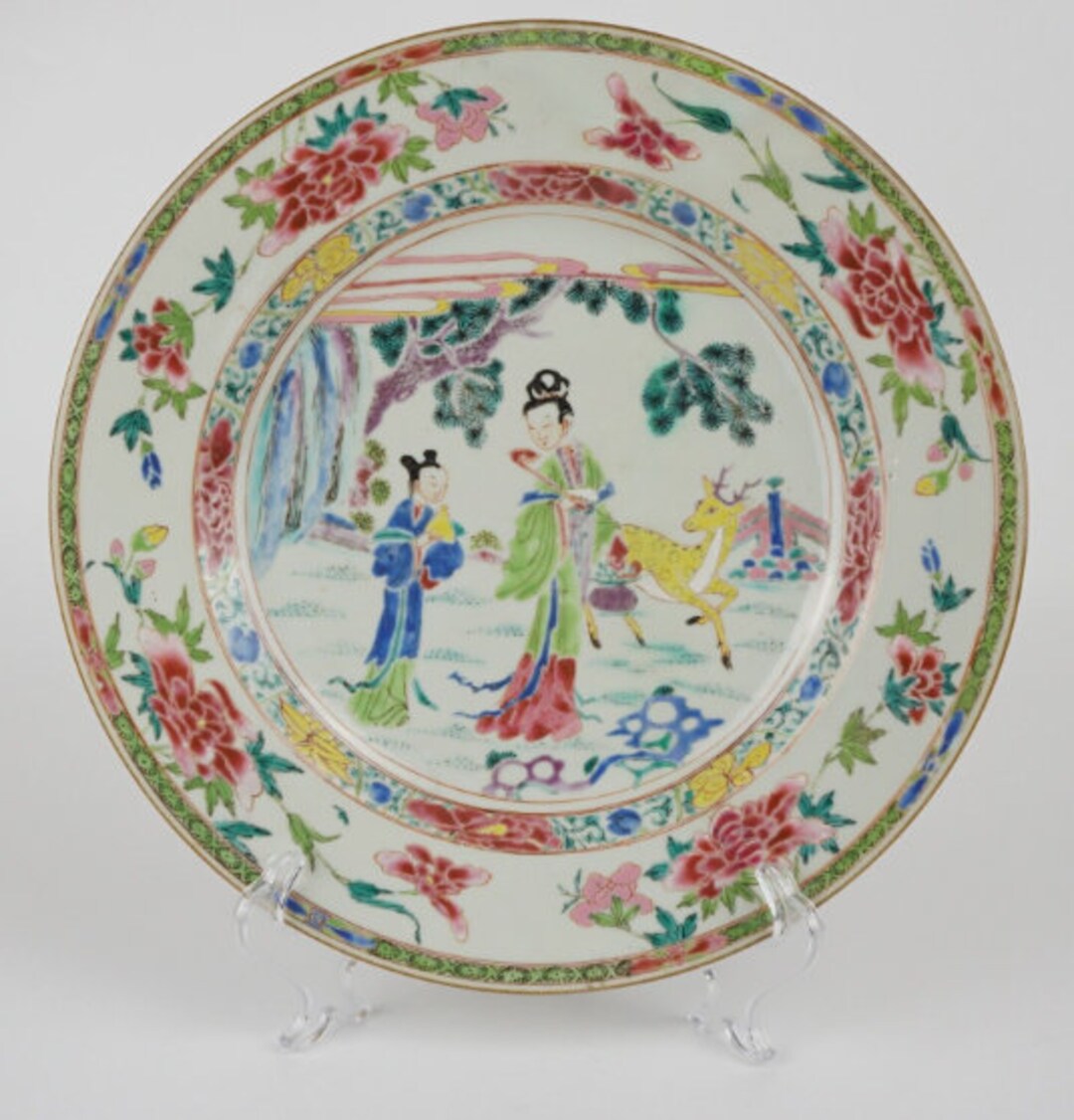 Vintage Large Antique Chinese Famille Rose Porcelain Im Mortal - Etsy