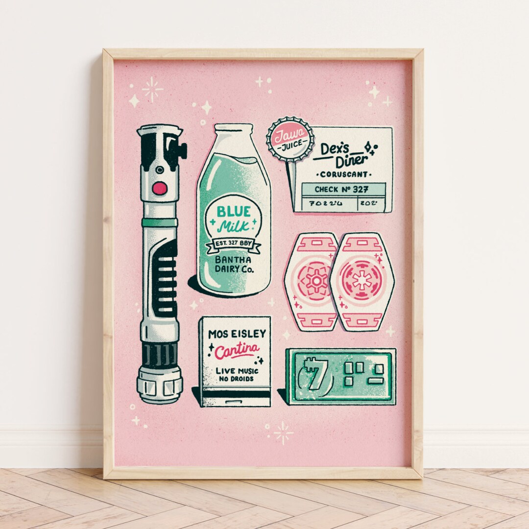 Galactic Nostalgia A4 Print | Star Wars Fan Art | Retro Inspired Art - Etsy