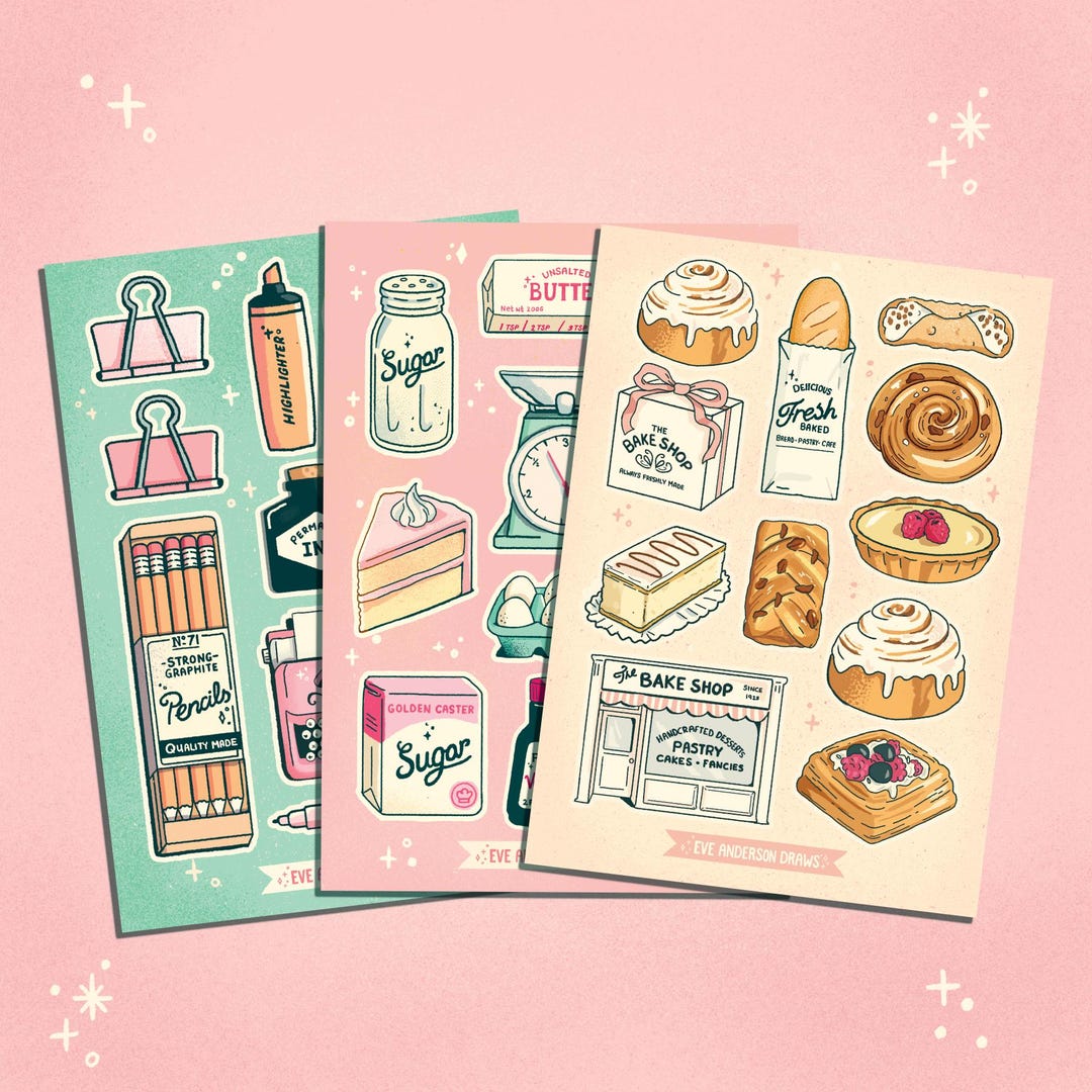 Mixed Sticker Pack - Three A6 Vinyl Sticker Sheets | 30+ Stickers ...