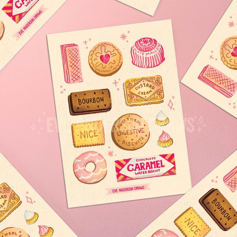 Biscuit Sticker Sheet: Waterproof Vinyl Decals - A6 - Etsy