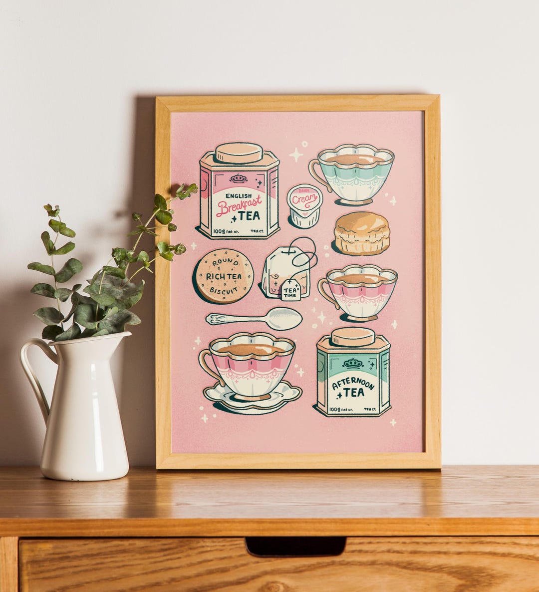 Vintage Tea Tins A4 Print Kitchen Art Hand Drawn Illustration Print - Etsy