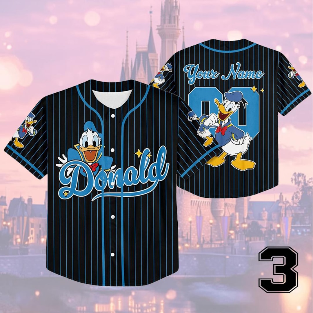 Custom Disney Donald Duck Collection Baseball Jersey, Disney Donald ...