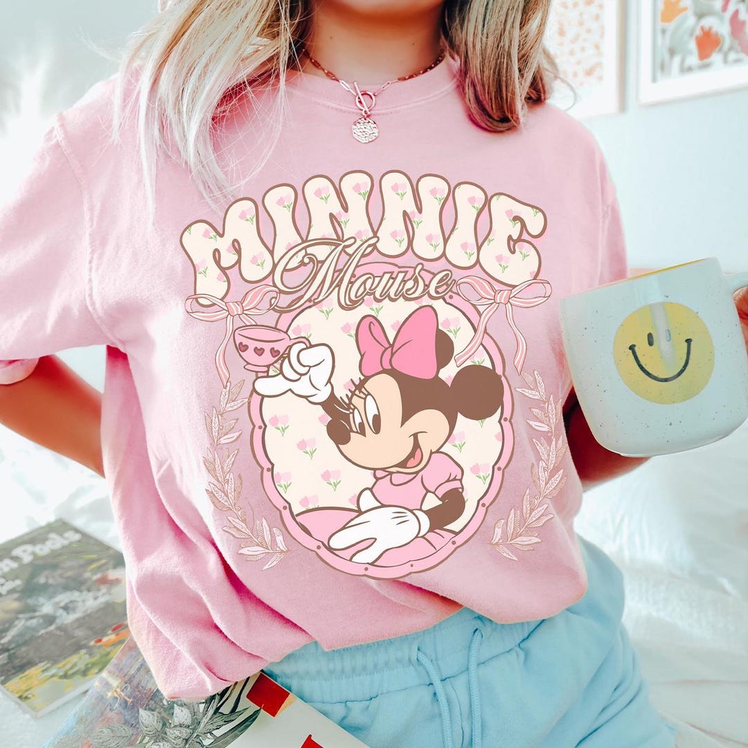 Vintage Minnie Mouse Pink Tea Shirt, Minnie Est 1928 Shirt, Girl ...