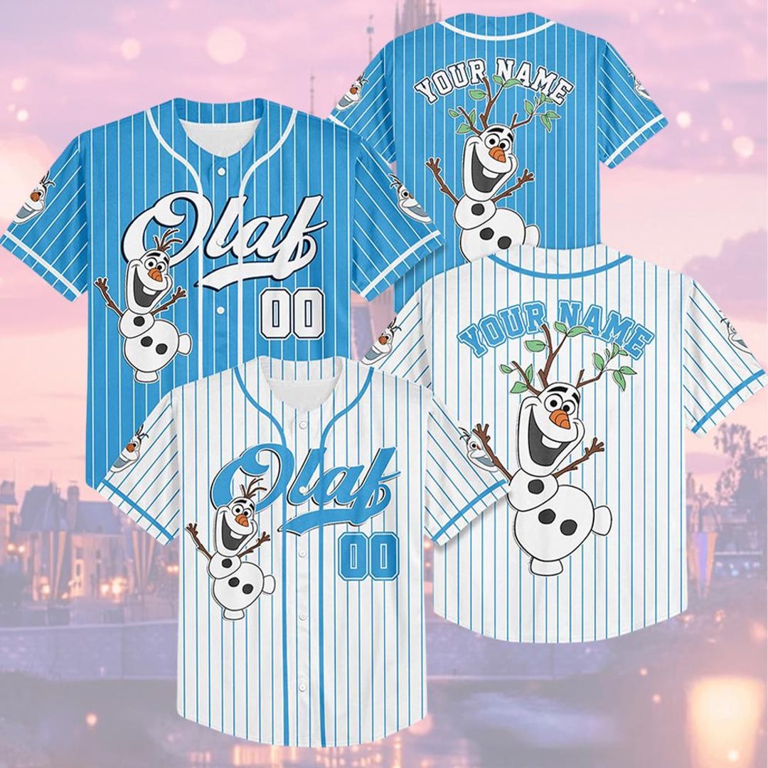 Custom Olaf Frozen Baseball Jersey, Custom Disney Olaf Shirt ...