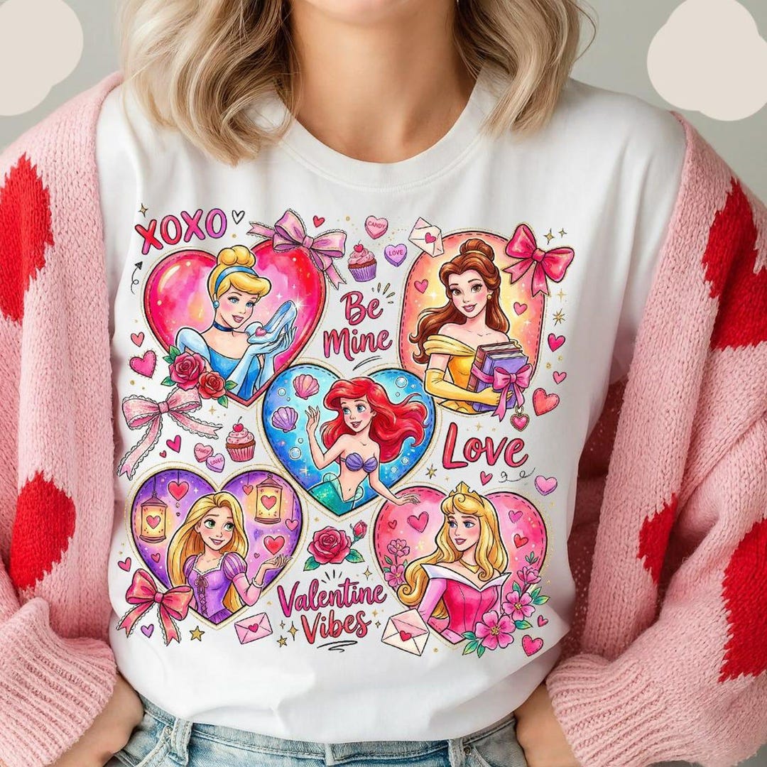 Disney Princess Valentine PNG, Retro Princess Love Clipart, Romantic ...