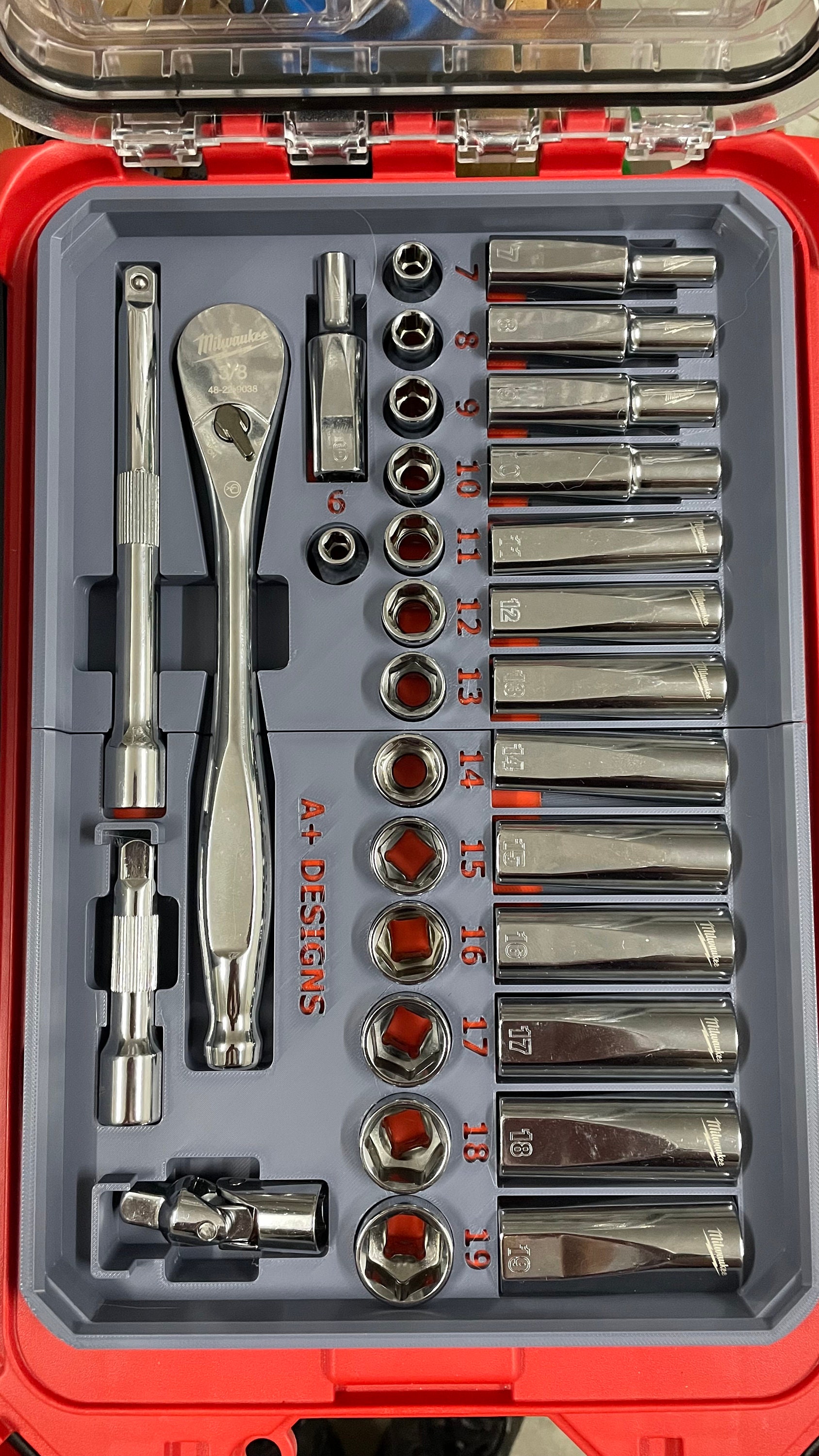 STL Packout Insert for 3/8 Metric Socket Set for 48-22-9508 Milwaukee ...